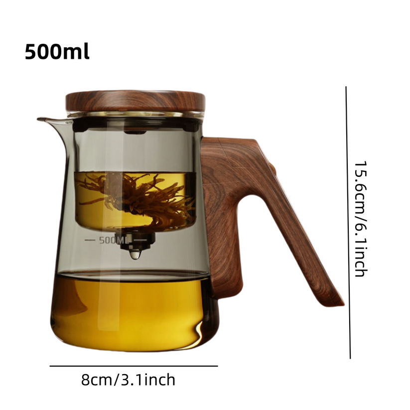 One-button glass teapot flowing cup top pot New home full bladder tea ...