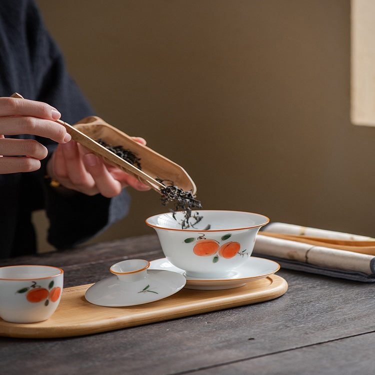 Handpainted Porcelain Teapot Travel Tea Set – RORA TEAPOT